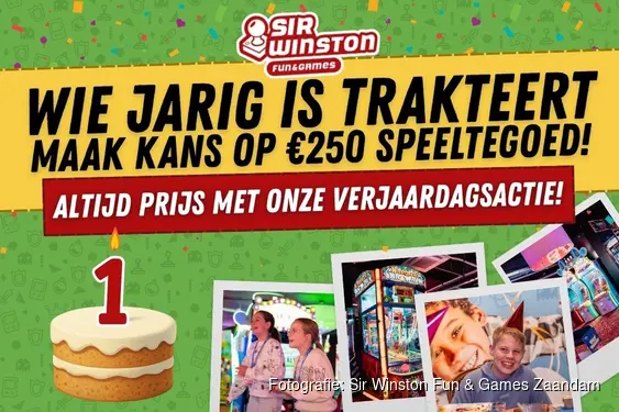 Sir Winston Fun & Games Zaandam viert 1-jarig jubileum!